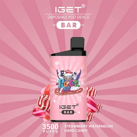 IGET BAR STRAWBERRY WATERMELON HARD CANDY 3500 Puffs Disposable Vape(jp ...